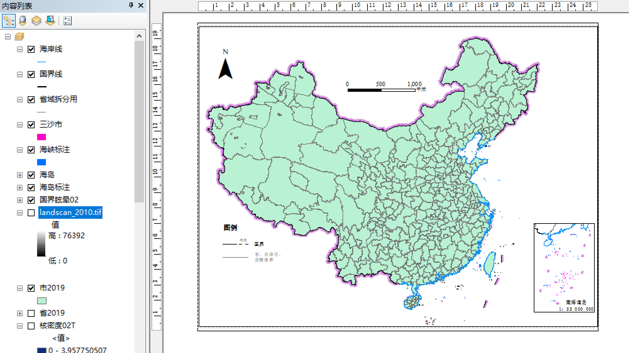 在arcgis中添加中国地图与landscan栅格数据，如何对准并顺利提取地级市的人口空间数据？_开发工具-CSDN问答
