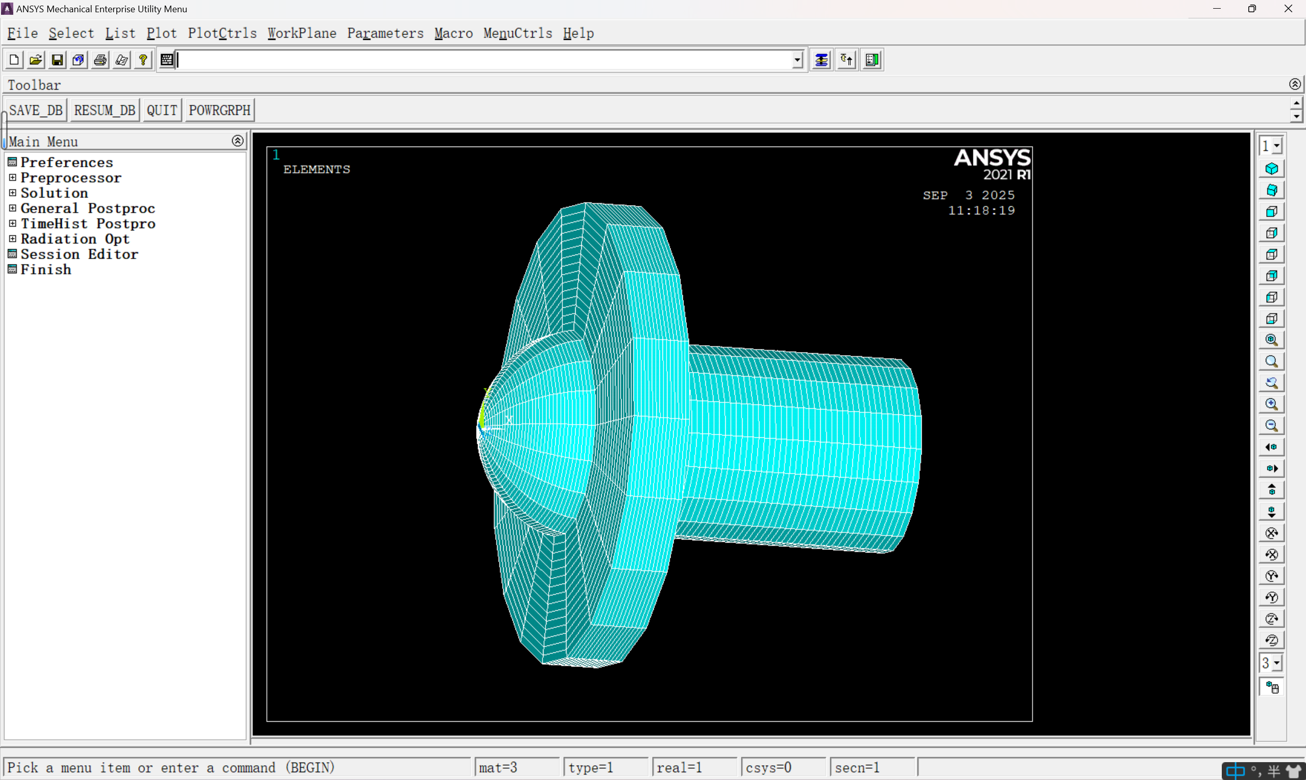Hypermesh划分网格后的.cdb文件导入到Ansys APDL中全部显示节点是怎么回事？_软件工程-CSDN问答