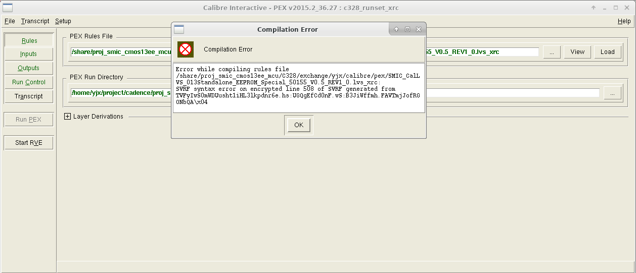 calibre pex 时出现error ,我在include rules.C文件后，还是报错_后端-CSDN问答