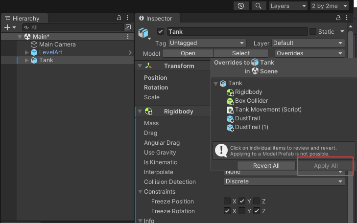 Unity预制体的Apply All按钮不能点击？_游戏-CSDN问答