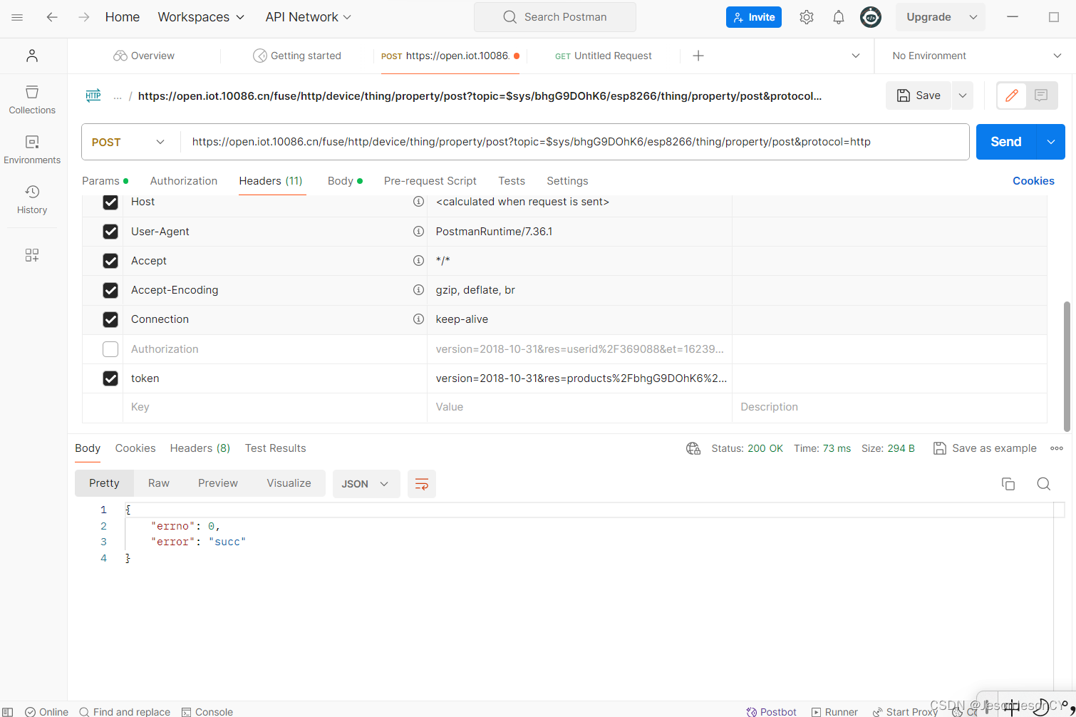 esp8266+新版onenet平台之HTTP设备属性上报_onenet 设置设备属性 显示设备未订阅-CSDN博客