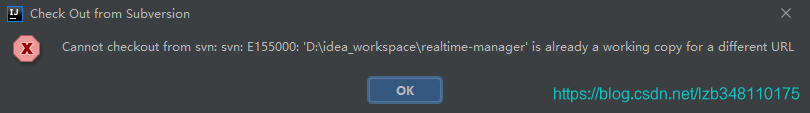 SVN:E155000 xxx is already a working copy for a different URL-CSDN博客