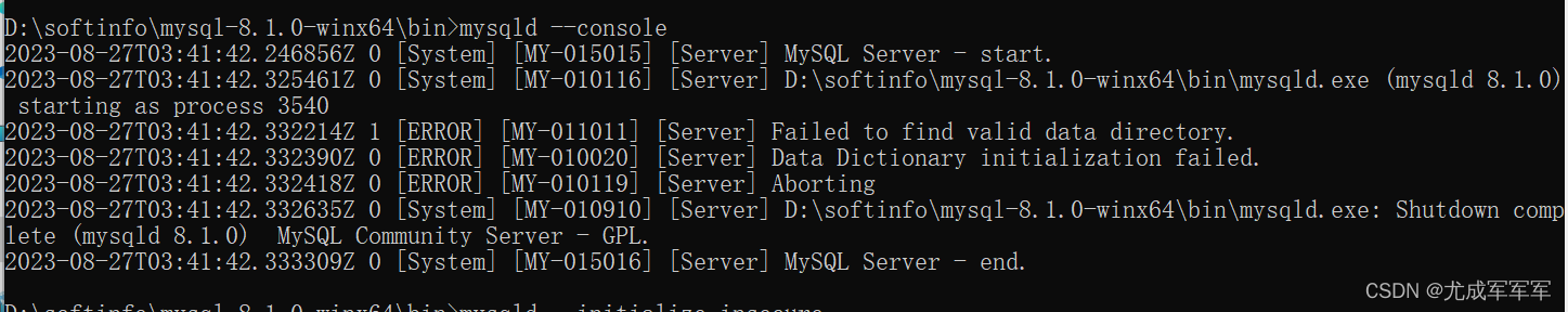 【mysql】MySQL服务无法启动 NET HELPMSG 3534-CSDN博客