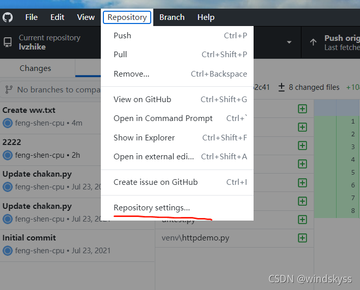 GitHub Desktop上提交（Push）代码时提示“fatal: unable to access ‘https://github.com/xxx/xxx.git ...