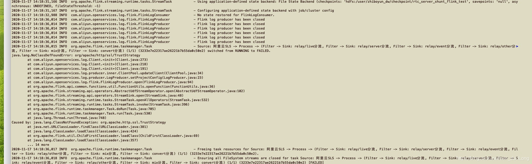 Caused by: java.lang.ClassNotFoundException: org.apache.http.ssl.TrustStrategy_caused by: java ...