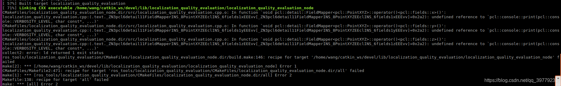 编译报错: undefined reference to `pcl::console::print(pcl::console::VERBOSITY_LEVEL, char const ...
