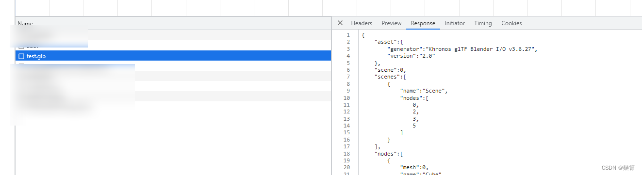 使用GLTFLoader加载.glb文件报错：Uncaught SyntaxError:Unexpected token ‘%‘, “%TSD-Heade“... is not valid ...