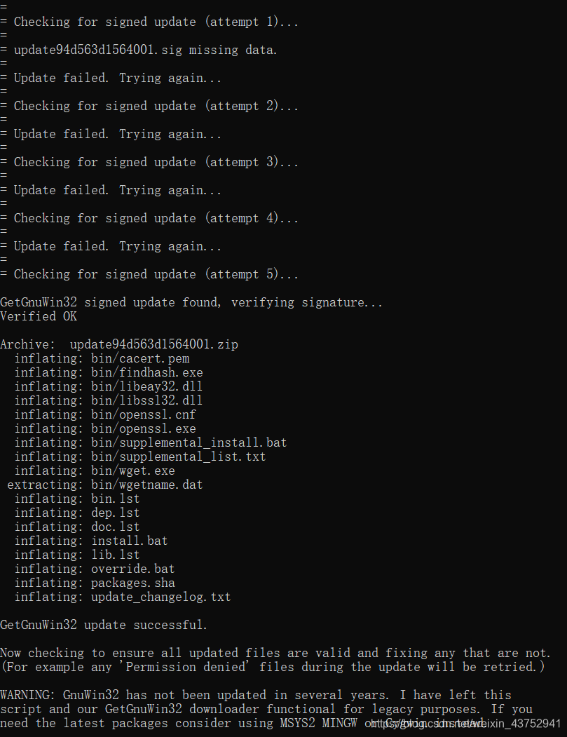Windows下使用Linux命令 - GNUWin32 安装_getgnu32 download.bat cannot continue-CSDN博客