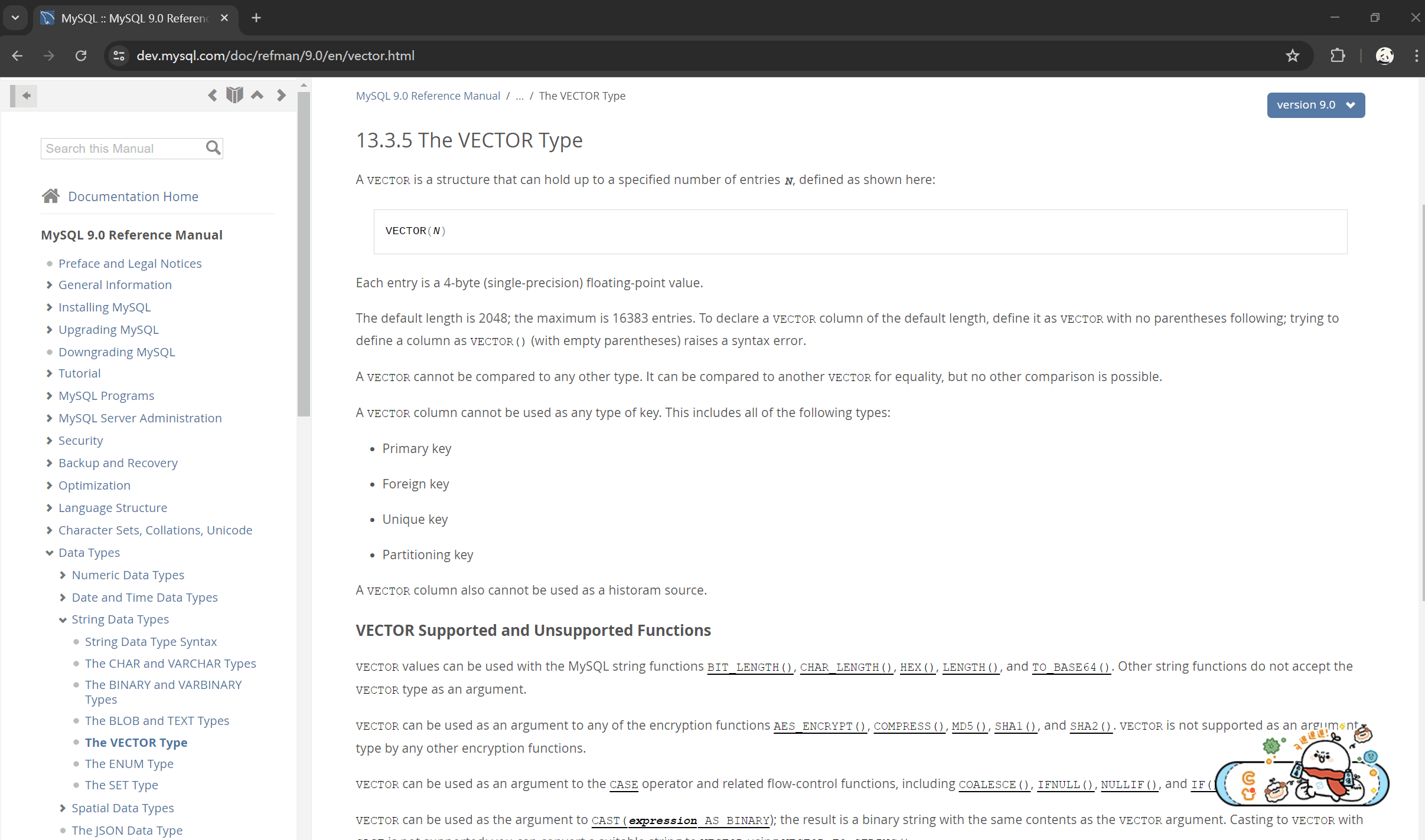 最新发布！MySQL 9.0 的向量 (VECTOR) 类型文档更新_mysql vector-CSDN博客