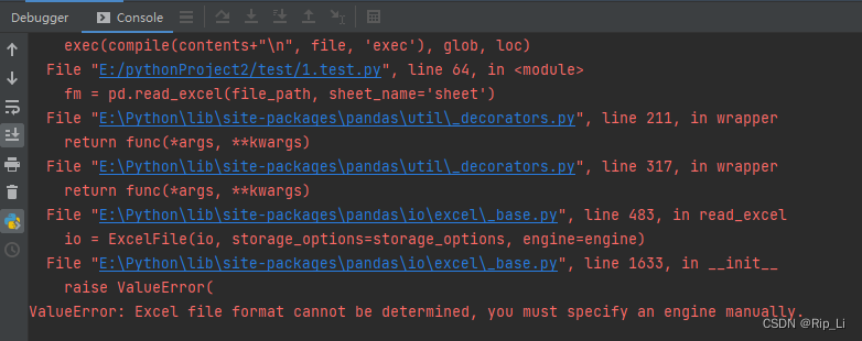 Panda读取excel文件内容时出错,提示excel表格不能被指定excel File Format Cannot Be Determined You Must S Csdn博客