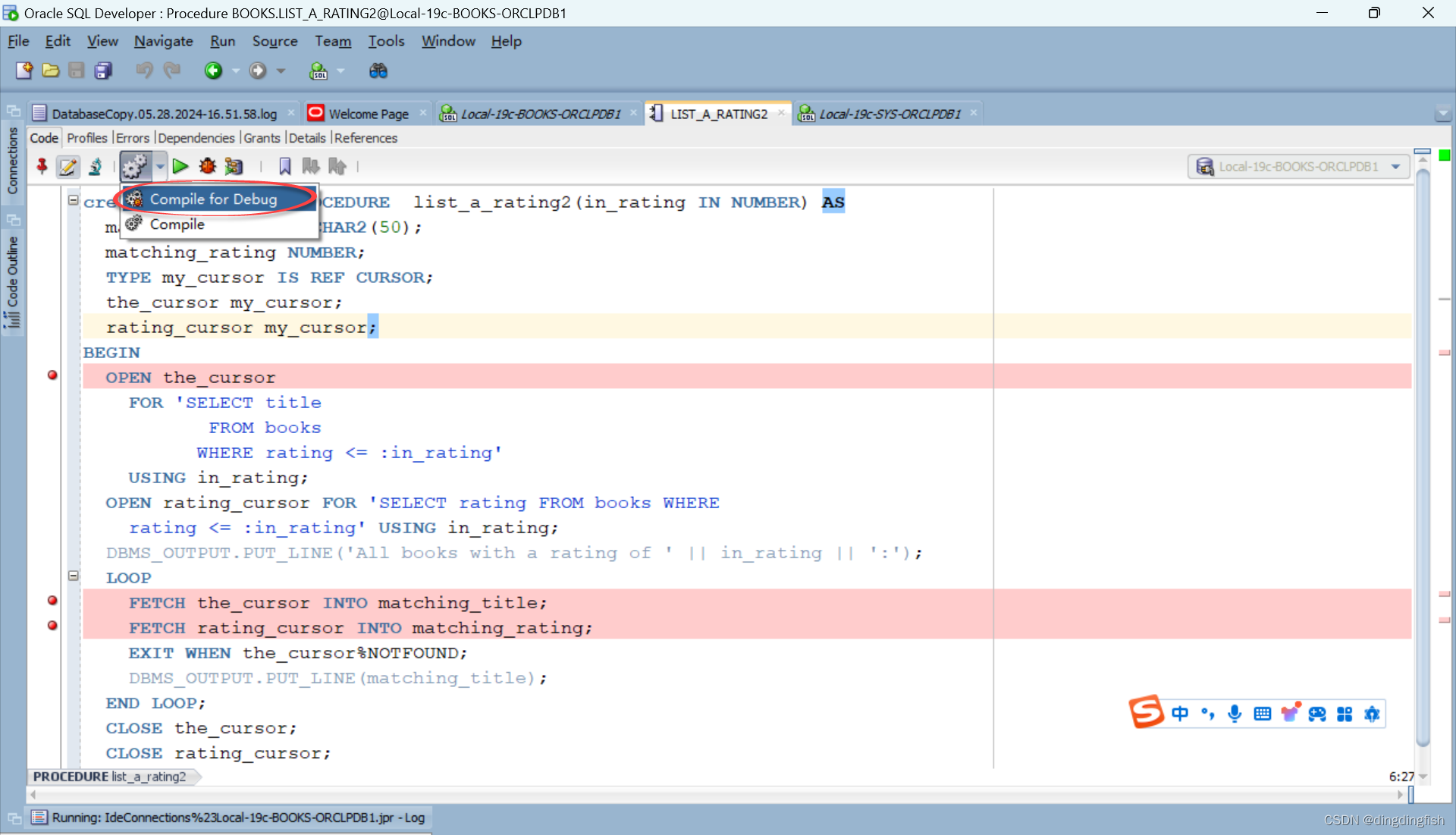 在SQL Developer中调试存储过程_oracle sql developer调试存储过程-CSDN博客