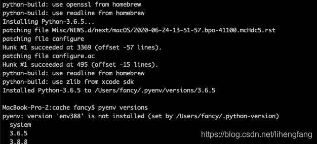 Mac OS Big Sur上通过pyenv的python 3.6安装失败_build failed (os x 11.4 using python-build 2018042-CSDN博客