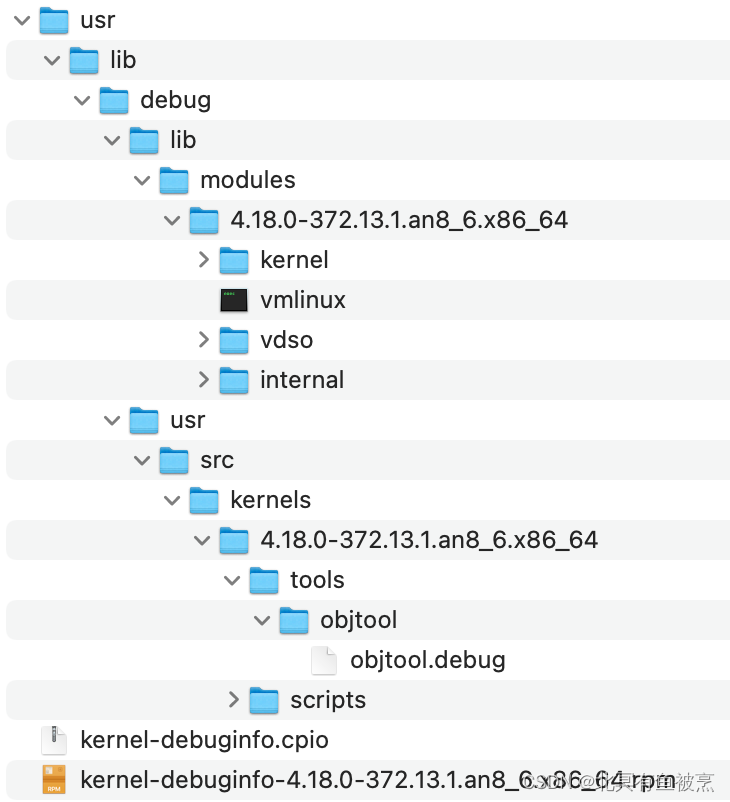 Linux的3个debug rpm包有什么区别kernel-debuginfo-common、kernel-debuginfo、kernel-debug-debuginfo？（源码、库、库 ...