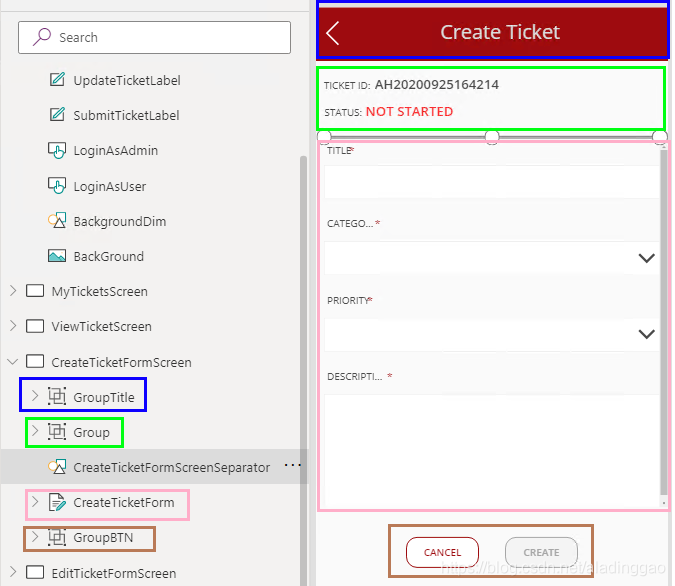 拆解一个Power Apps模板应用 - 5 - CreateTicketFormScreen_power apps ticket-CSDN博客