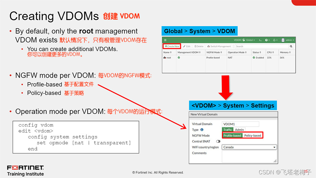 教程篇(7.2) 13. 虚拟域 VDOM & FortiGate基础设施 Fortinet网络安全专家 NSE4_飞塔vdom-CSDN博客