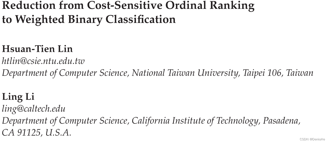 Ordinal rank is closely related to multiclass classification and metric regression-CSDN博客