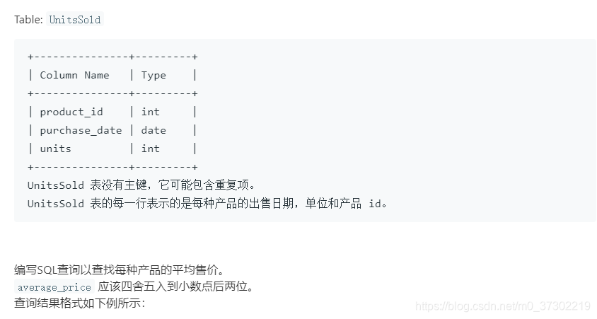 LeetCode-SQL-1251. 平均售价_leetcode sql 1251-CSDN博客