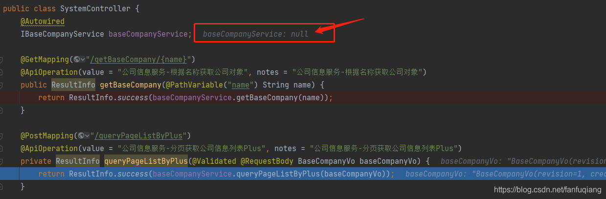 springboot controller调用某个方法报service注入为null，而同个controller的其他方法注入却是正常的_使用sysdoublerecordservice 里面 ...