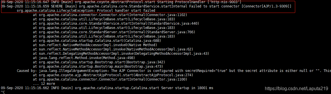 【tomcat启动报错】Failed to start connector [Connector[AJP/1.3-xxxx]]_org.apache.catalina.core ...