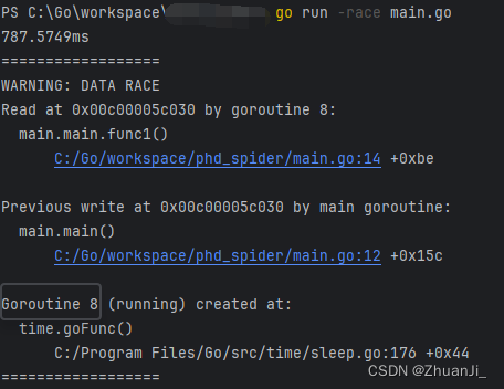 Golang：使用-race命令运行竞态检测器时出现错误码0xc0000139_exit status 0xc0000139-CSDN博客