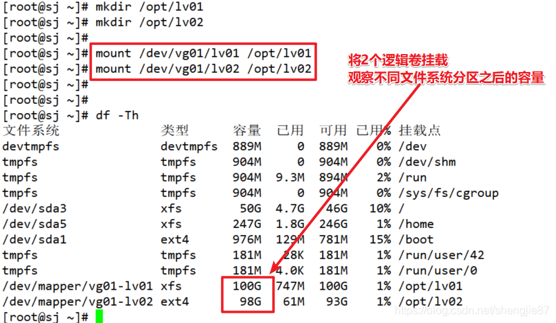 CentOS 8 逻辑卷管理LVM详解（扩容、快照等）_pvcreate lvm1 lvm2-CSDN博客