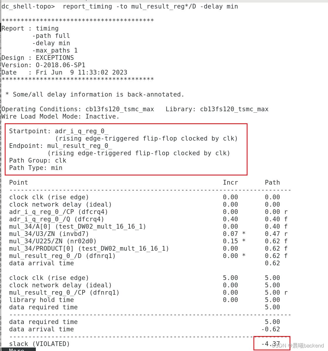 DC LAB8 & SDC约束 & 四种时序路径分析_in2reg timing report-CSDN博客