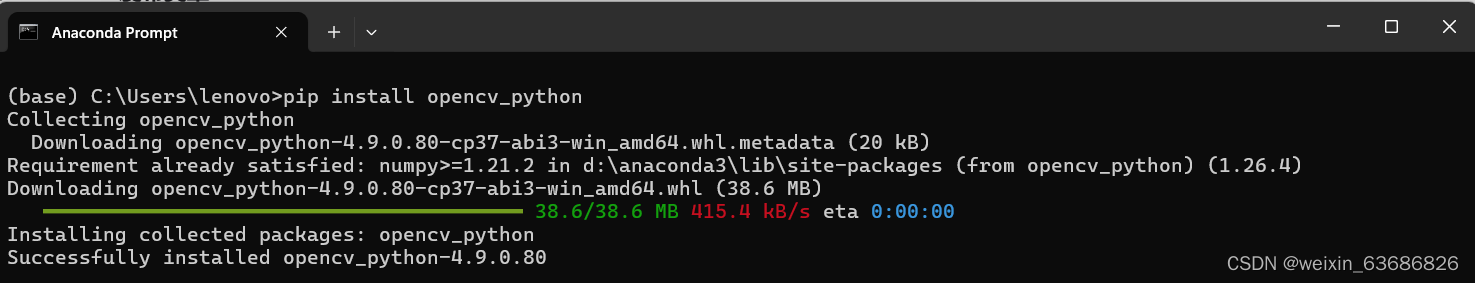 自用|用anaconda navigator安装OpenCV，pycharm中创建项目_anaconda下载opencv-python-CSDN博客