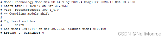 Modelsim 报错 near “=“: syntax error, unexpected ‘=‘._near