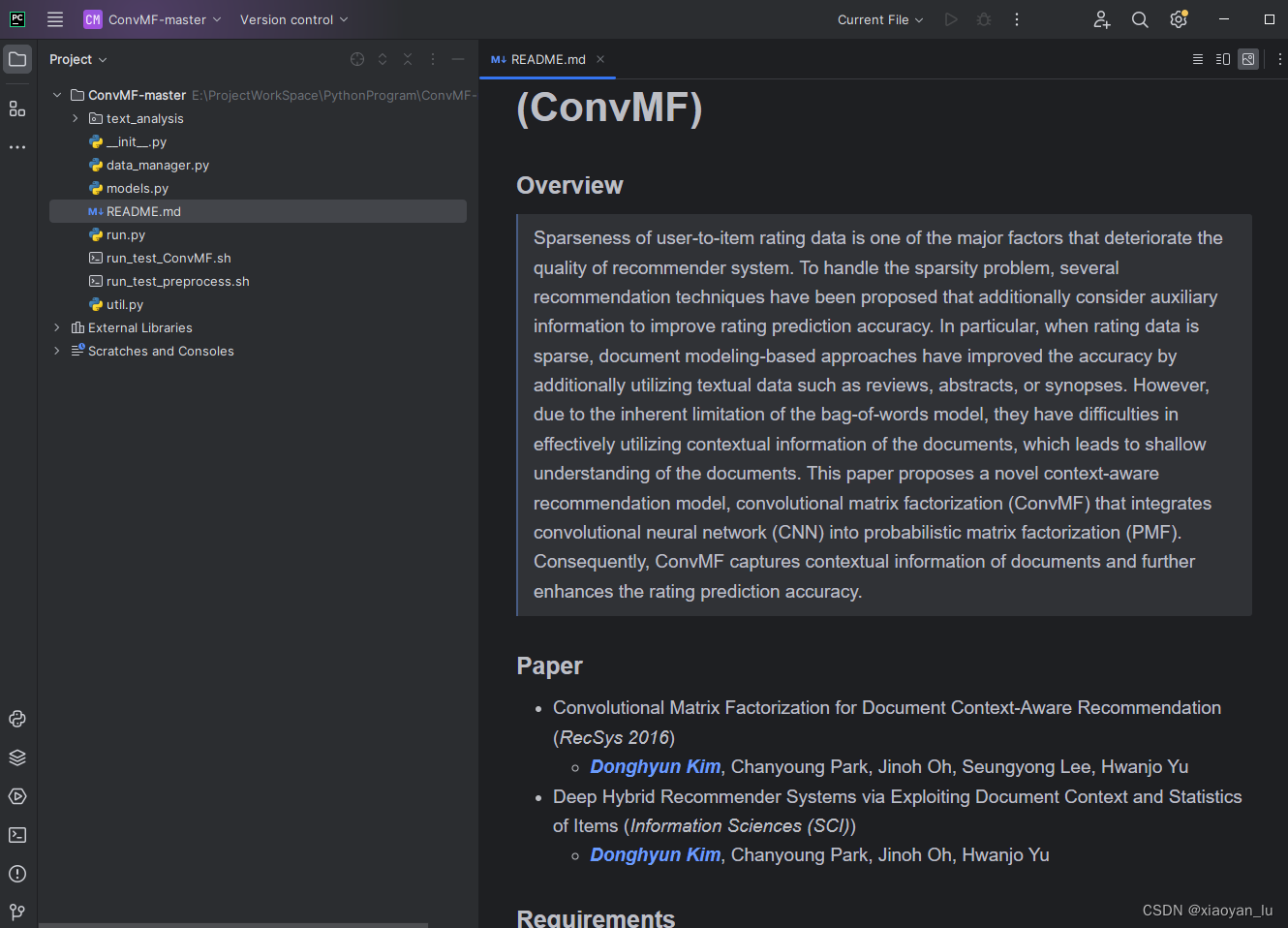 记录一次运行ConvMF项目，论文Convolutional Matrix Factorization for Document Context-Aware Recommendation-CSDN博客