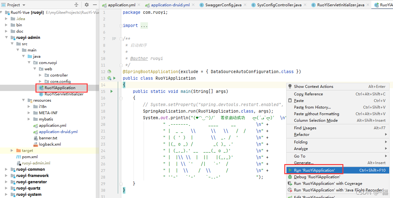 idea中部署若依RuoYi-Vue_idea ruoyi-vue-pulsssh连接-CSDN博客