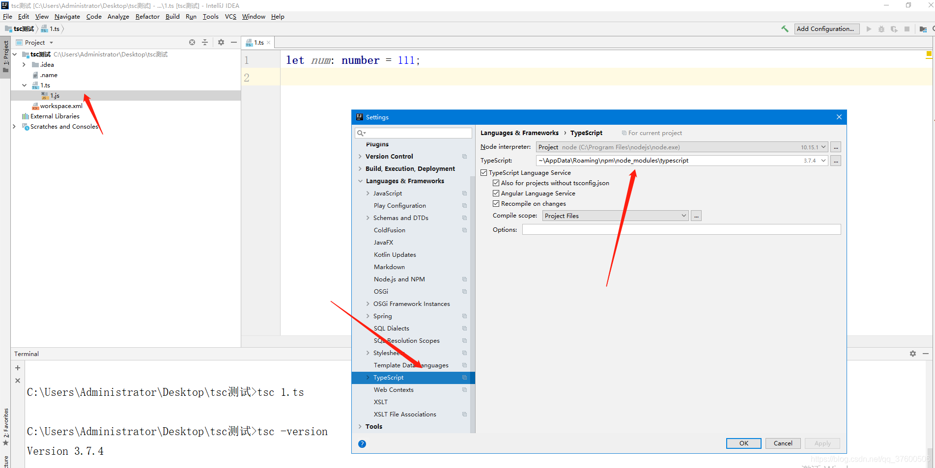 Typescript环境安装及idea配置typescriptidea Typescript Csdn博客