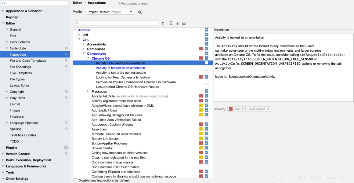 android studio开发工具升级到3.6.0以后，android:screenOrientation=“portrait” 一直警告报红_expecting android ...