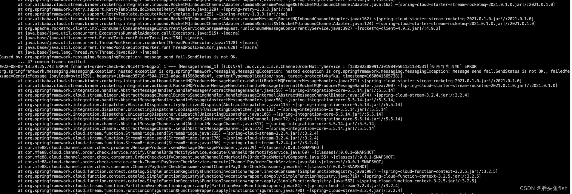 RocketMQ发送消息报错 message send fail.SendStatus is not OK.但是消息已经在mq队列中？？？？-CSDN博客