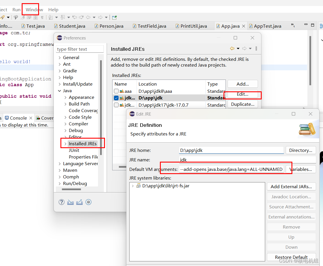 Eclipse 运行springboot问题eclipse Add Opens Csdn博客 2435