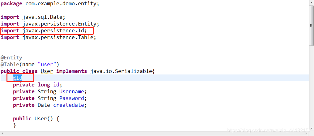 springboot报错---No identifier specified for entity: com.example.demo.entity.User-CSDN博客