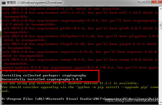 Windows 环境下 Python3 安装 cryptography_this package requires rust >=1.41.0.-CSDN博客