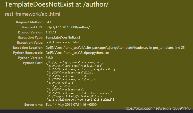 Django Template Exceptions Templatedoesnotexist Rest Framework Api 报错 Csdn博客