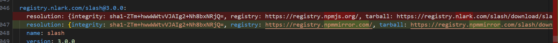 如何解决：request to https://registry.nlark.com/(.*?).tgz failed, reason: getaddrinfo ENOTFOUND ...
