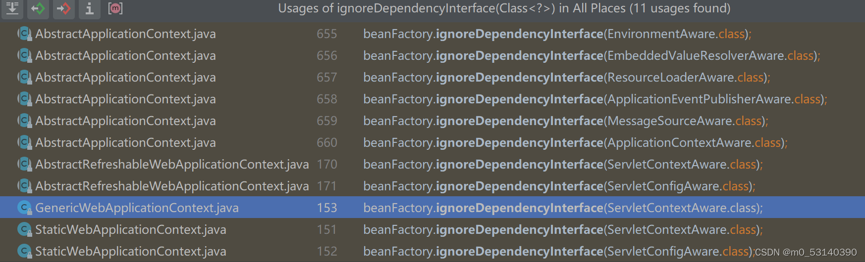 Spring中的ingoreDependencyInterface方法简析_ignoredependencyinterface-CSDN博客