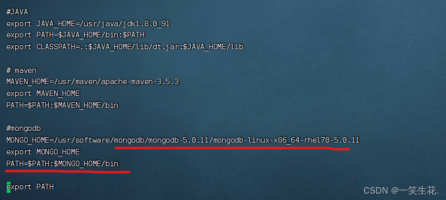 linux export path没有生效，关闭系统重启后：-bash: mongod: 未找到命令_bash: mongo: 未找到命令...-CSDN博客