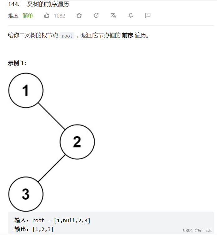 Leetcode144binary Tree Preorder Traversal<中序遍历> Csdn博客 9085