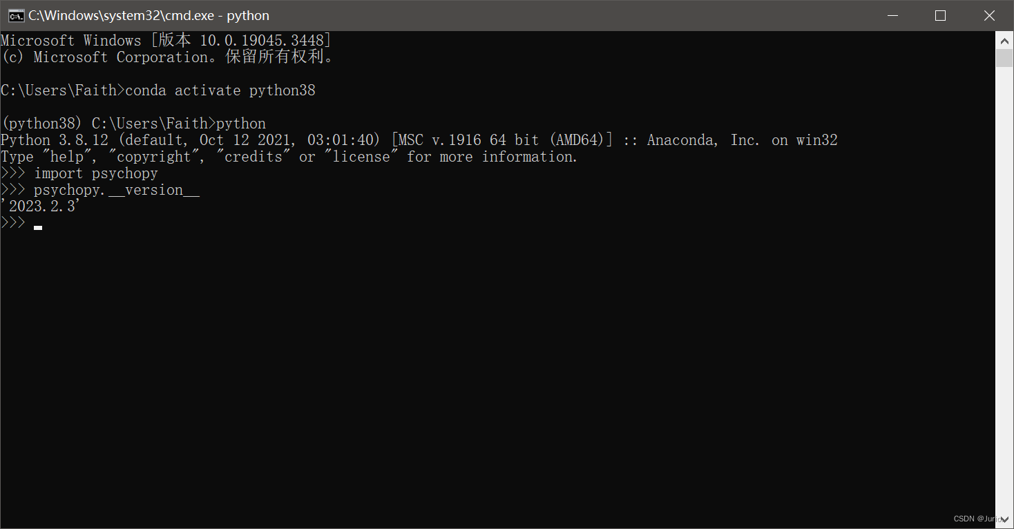 用已安装好的系统级别PsychoPy软件配置Python虚拟环境_psychopy需要python版本-CSDN博客