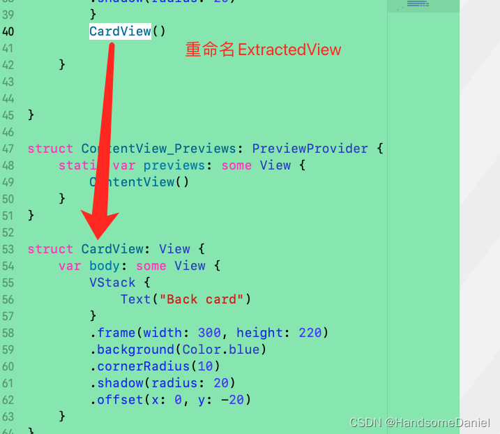 Swift UI： Extract Subview、RectangleV、HStack、scale、Rotation 3D、 Blend mode、Font Size、 opacity ...