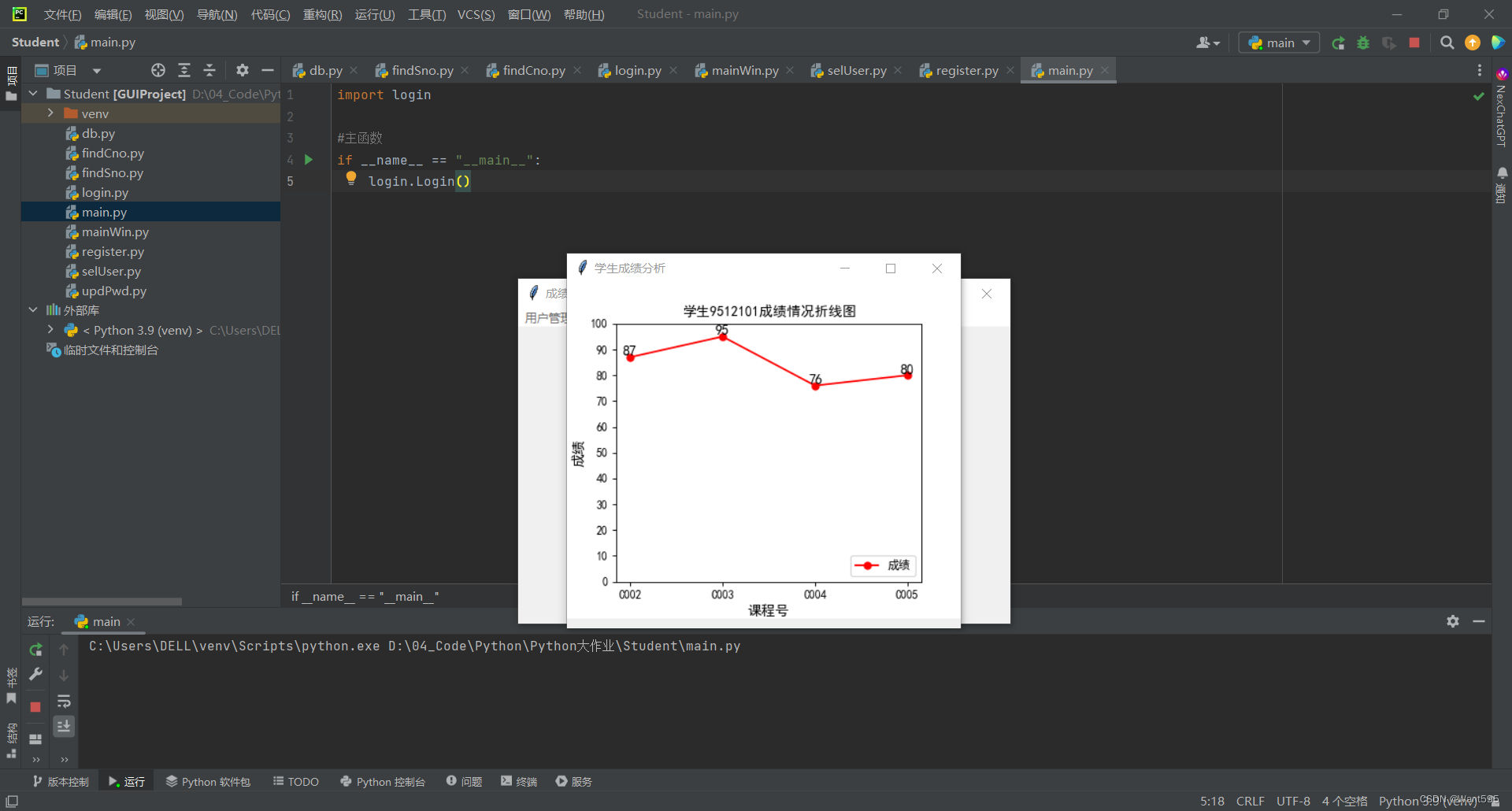 Python学生成绩管理系统(完整代码)基于mysql学生表课程表成绩表 Csdn博客
