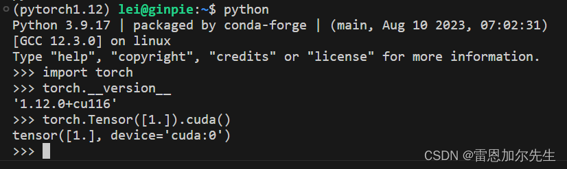 服务器pytorch环境配置_linux torch 1.12 & cuda 11.6 配置教程-CSDN博客
