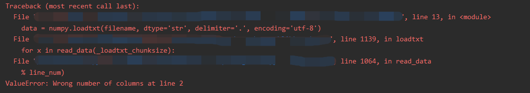 python3数据分析—运用numpy读取csv大数据文件，ValueError: Wrong number of columns at line 2解决办法-CSDN博客