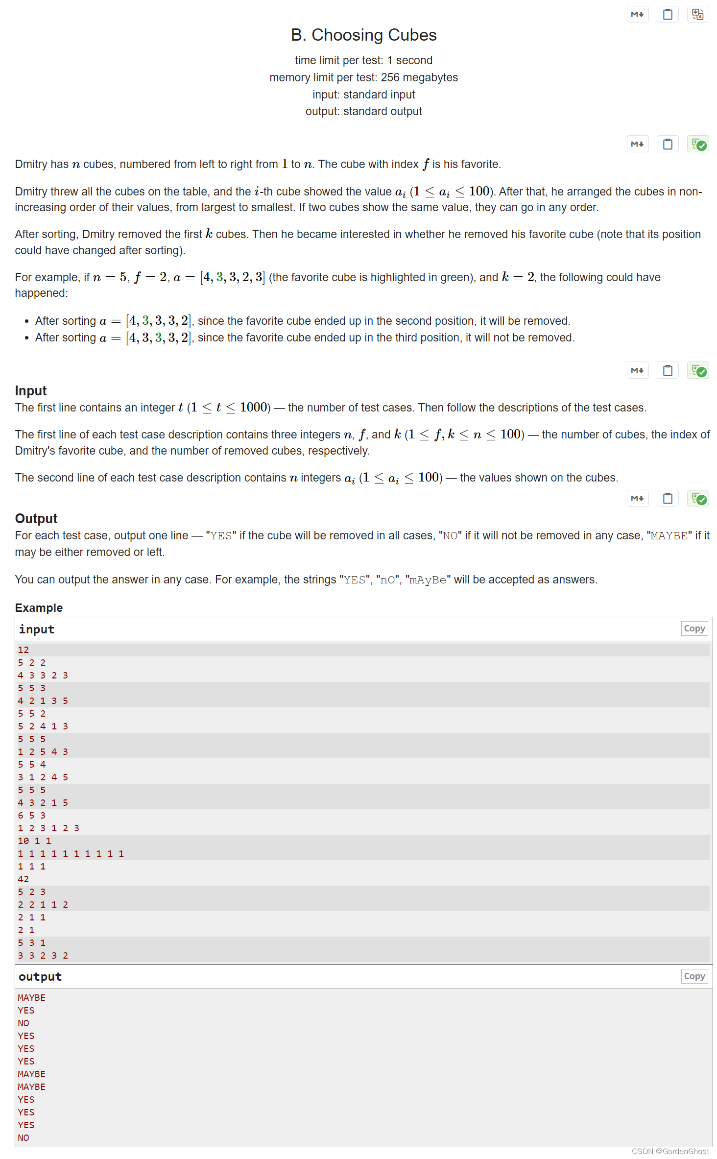 Choosing Cubes（Round 950）-CSDN博客