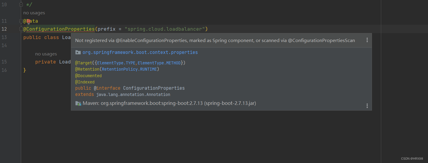 Not registered via @EnableConfigurationProperties, marked as Spring component, or scanned via ...