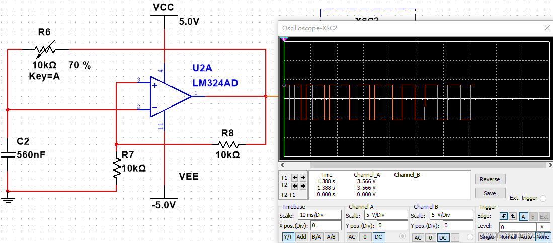 Multisim14.0仿真应用设计（十三）基于LM324的方波发生器仿真_multisim lm324调节方波占空比-CSDN博客