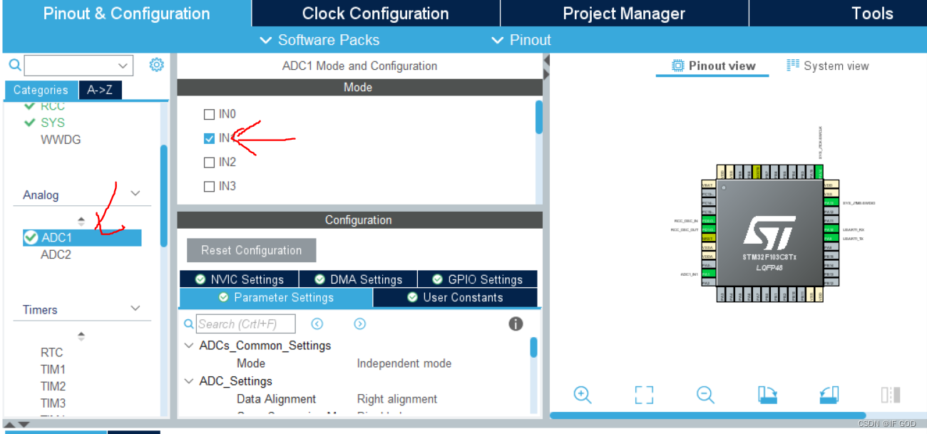 基于stm32+HAL库的ADC电压采集实验_stm32f103c8t6 adc hal-CSDN博客